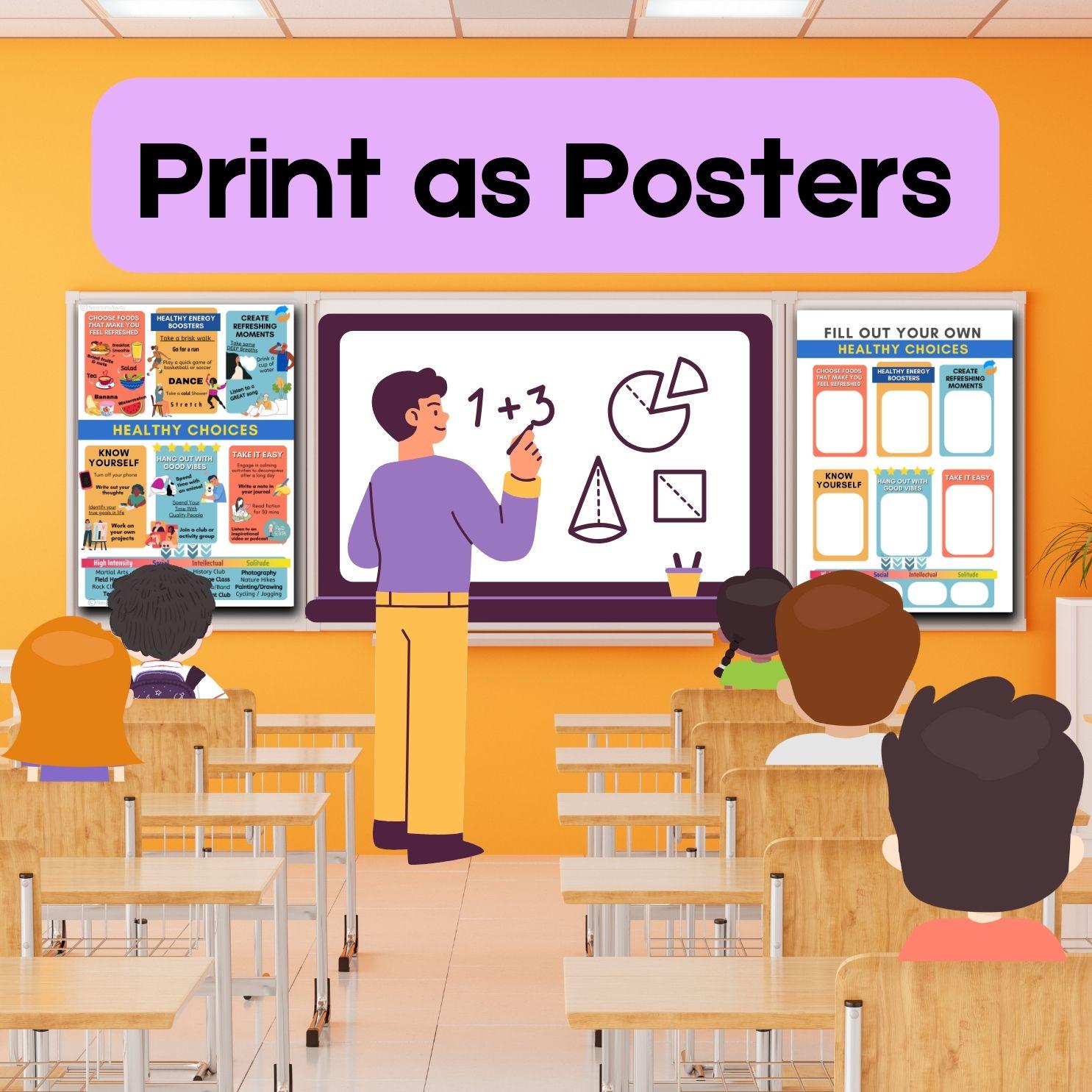 Healthy Choices Poster for Kids & Teens Promote Positive Habits Like ...