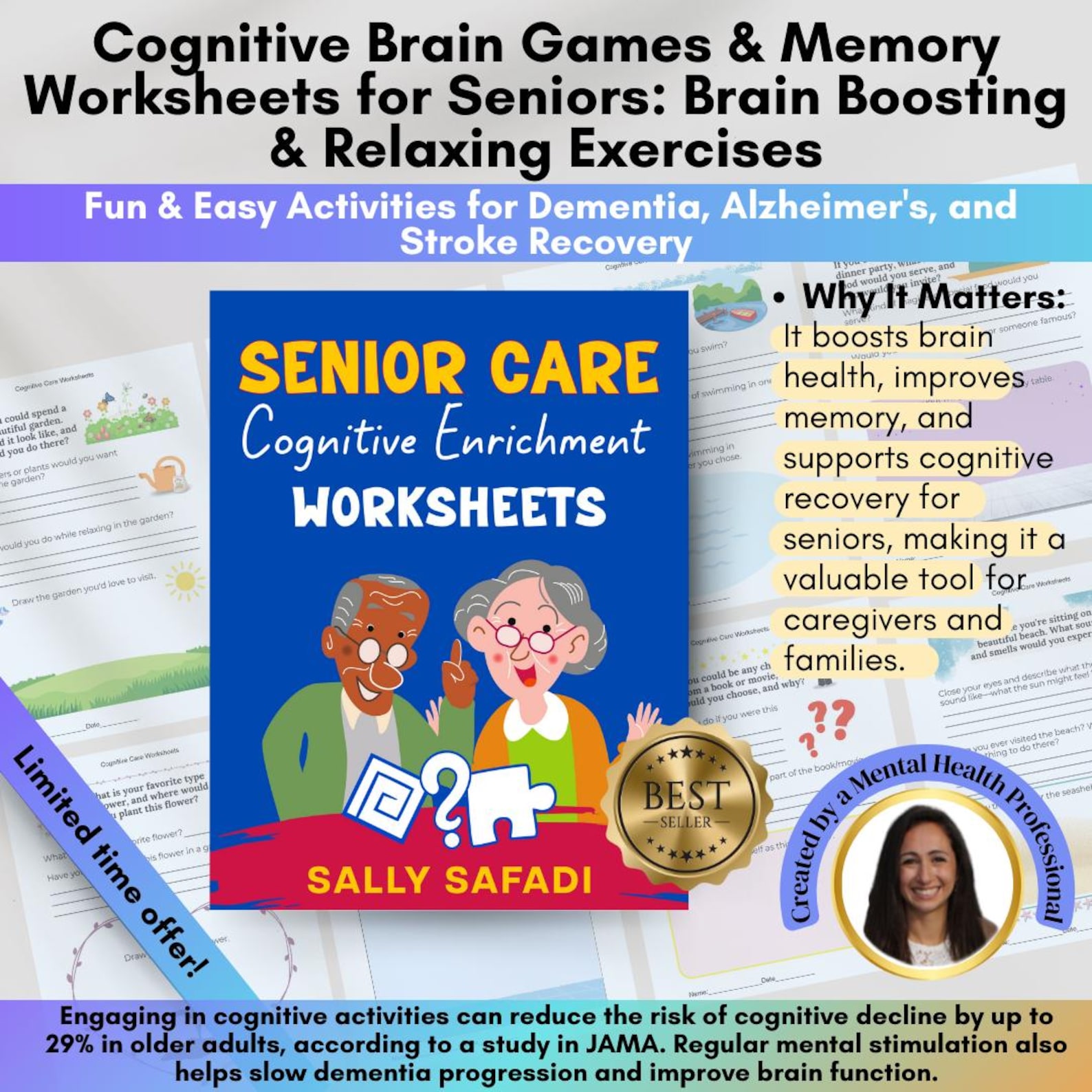 Senior Cognitive Worksheets – Brain Games, Memory Care (digital ...