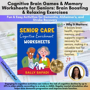 Senior Cognitive Worksheets – Brain Games, Memory Care (digital ...