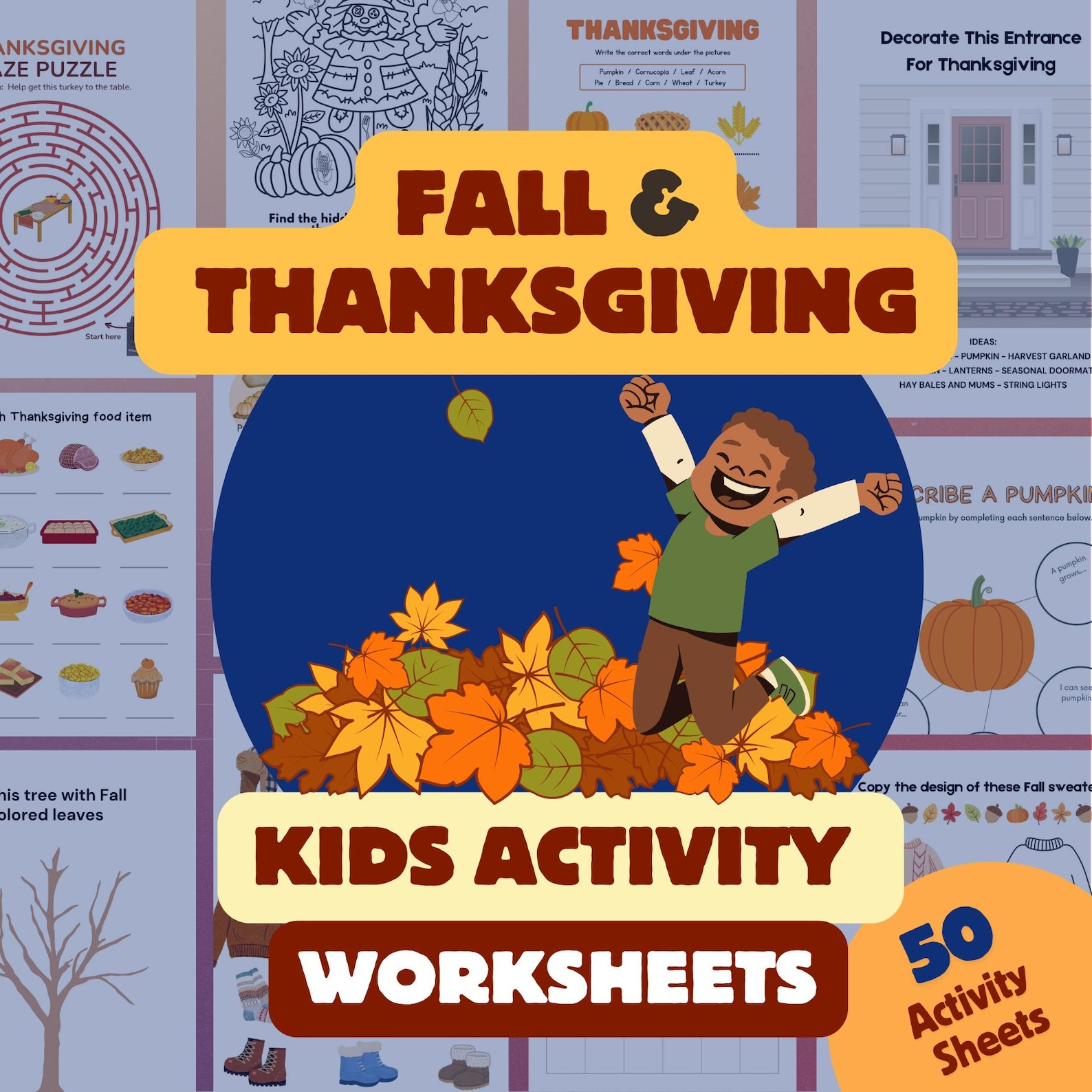Fall Festivities & Thanksgiving Fun Engaging Activity Booklet for Kids ...