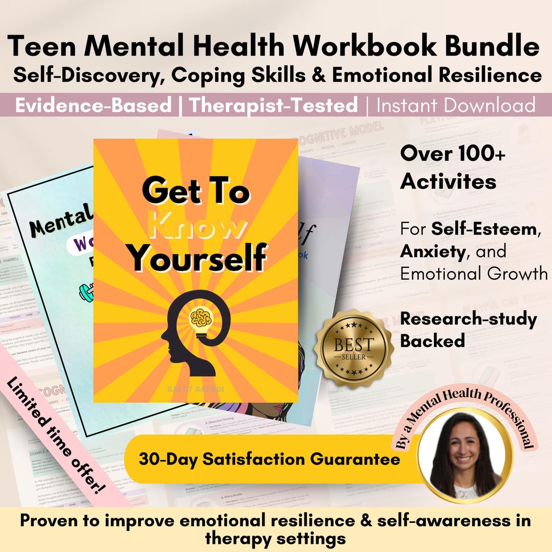 Teen Mental Health Workbook Bundle | Teen Anxiety, Self-esteem, Trauma ...