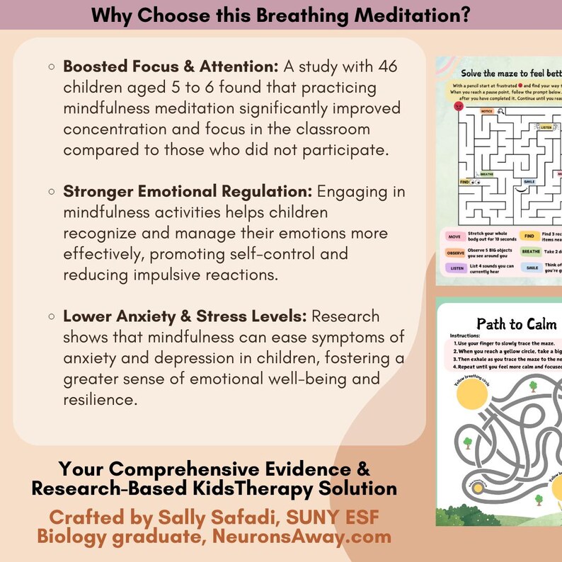 Mindfulness Maze for Kids - Printable Calming Activity, Therapy Tool ...