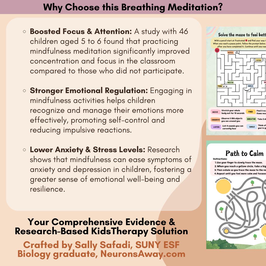 Mindfulness Maze for Kids - Printable Calming Activity, Therapy Tool ...