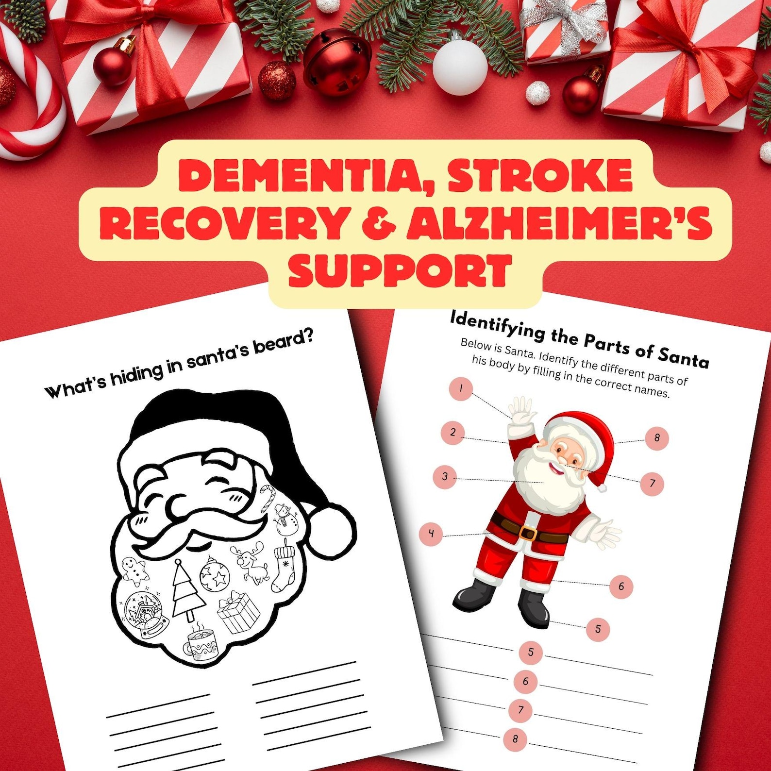 Christmas Brain Games & Holiday Enrichment Workbook for Seniors Table ...