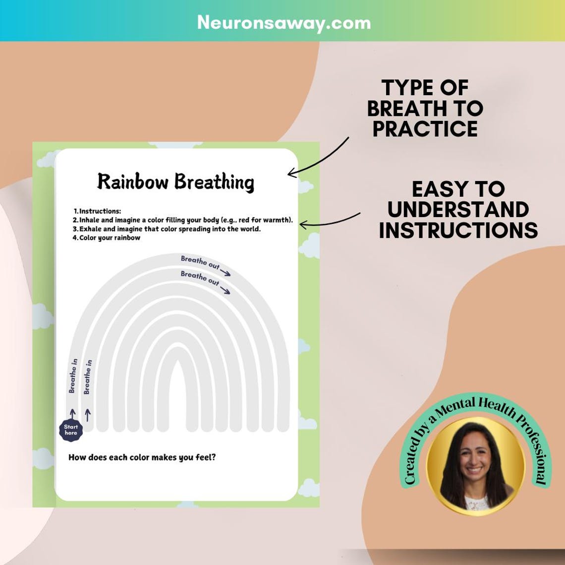 Rainbow Breathing & Coloring for Kids - Mindfulness Activity, Calm Down ...