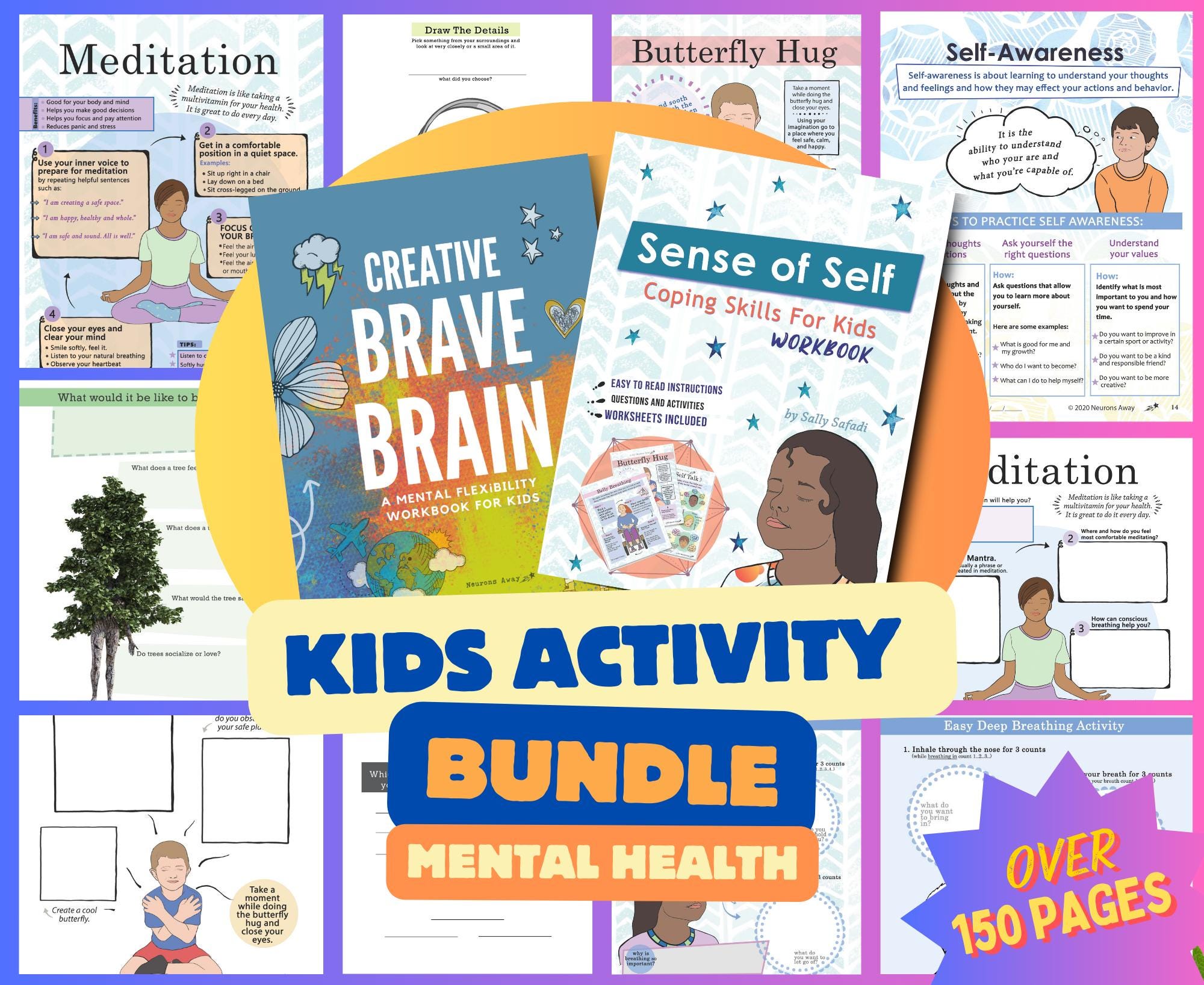 Childrens Counseling Bundle | Therapy Worksheets Anxiety Self ...