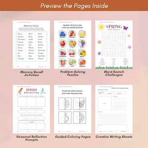 Dementia Activities Worksheets for Seniors: Cognitive Exercises ...
