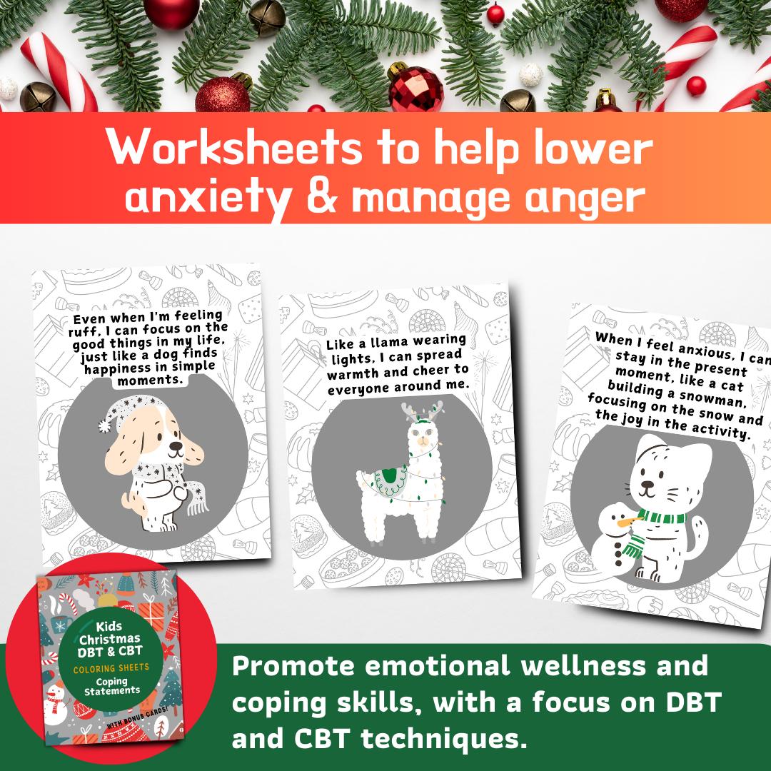Halloween Christmas DBT CBT Coloring Pages | Kids Mental Health ...