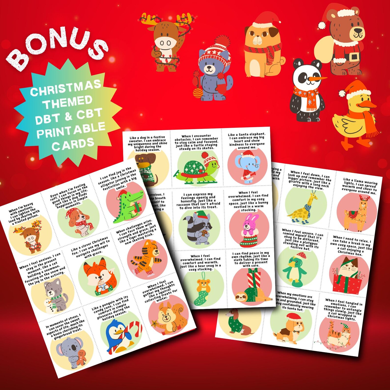 Christmas-themed DBT & CBT Therapy Coloring Sheets for Kids | for Kids ...