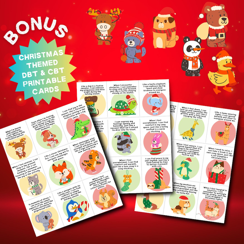 Christmas-themed DBT & CBT Therapy Coloring Sheets for Kids | for Kids ...