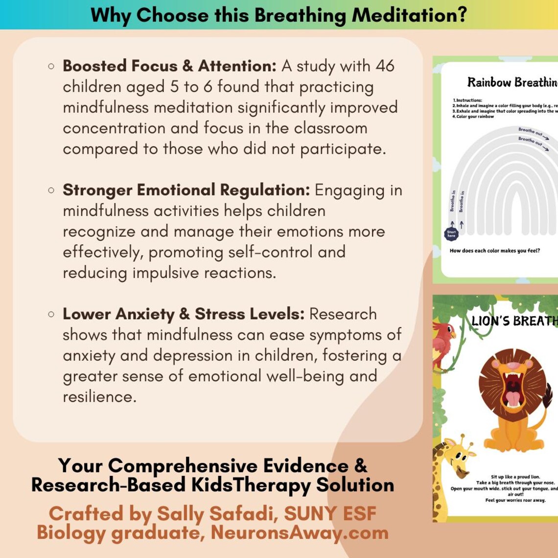 Rainbow Breathing & Coloring for Kids - Mindfulness Activity, Calm Down ...