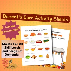 Thanksgiving Dementia Worksheets for Senior Adult Fall Activities ...