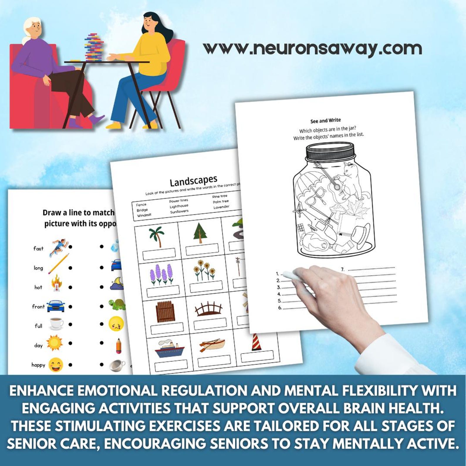 Senior Care | Dementia Activity Worksheets for Seniors | Brain Health ...