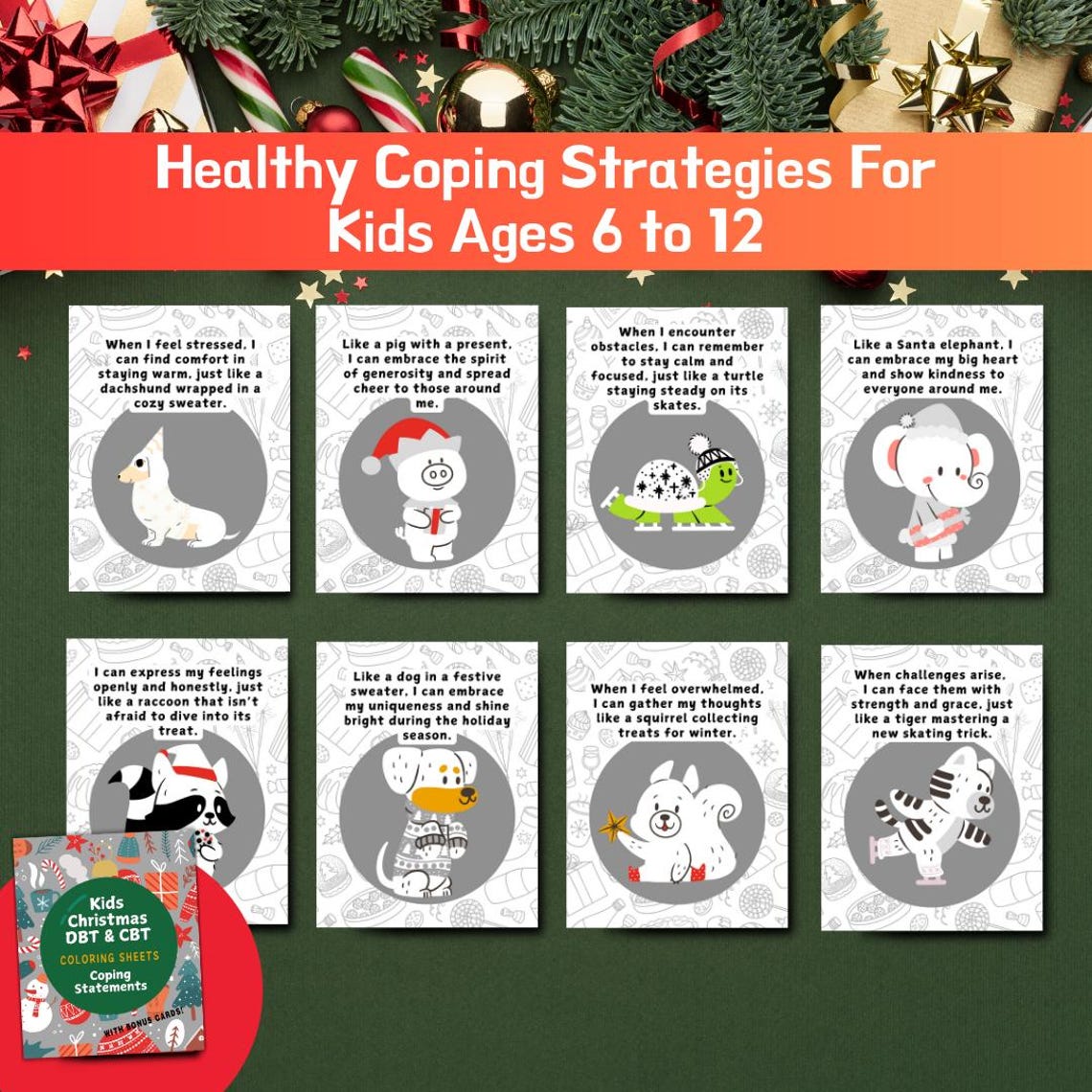 Halloween Christmas DBT CBT Coloring Pages | Kids Mental Health ...
