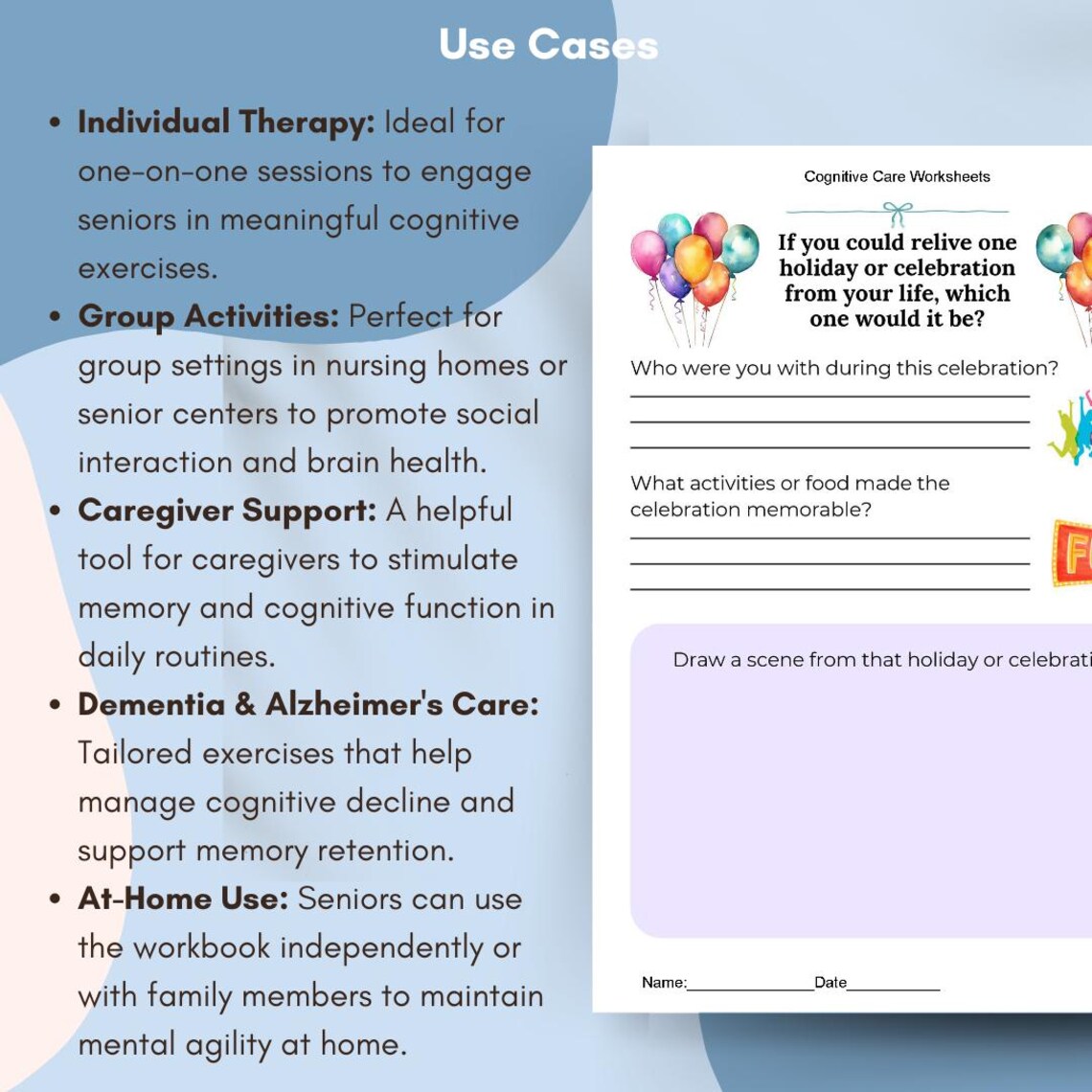 Senior Cognitive Worksheets – Brain Games, Memory Care (digital ...