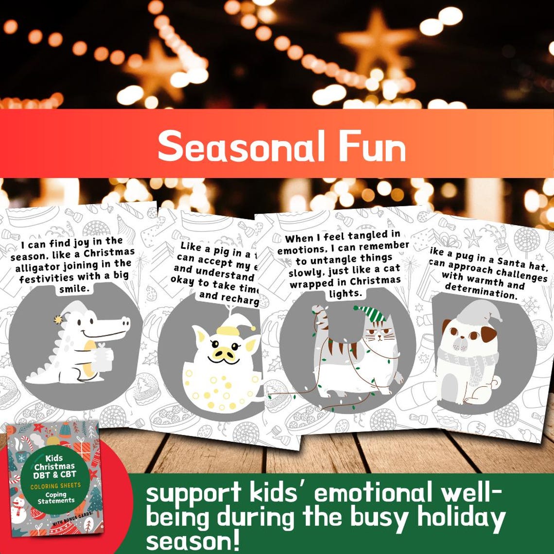 Halloween Christmas DBT CBT Coloring Pages | Kids Mental Health ...