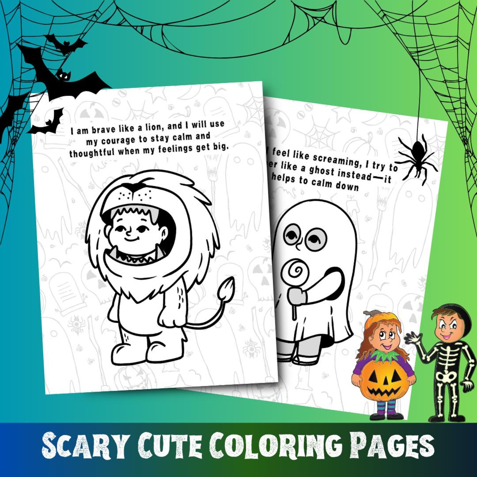 DBT & CBT Coloring Pages Halloween Themed Coloring Sheets for Kids ...