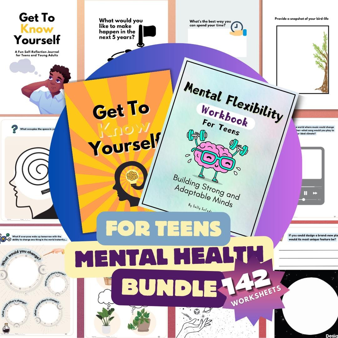Teen Mental Health Workbook Bundle | New Mental Flexibility & Coping ...