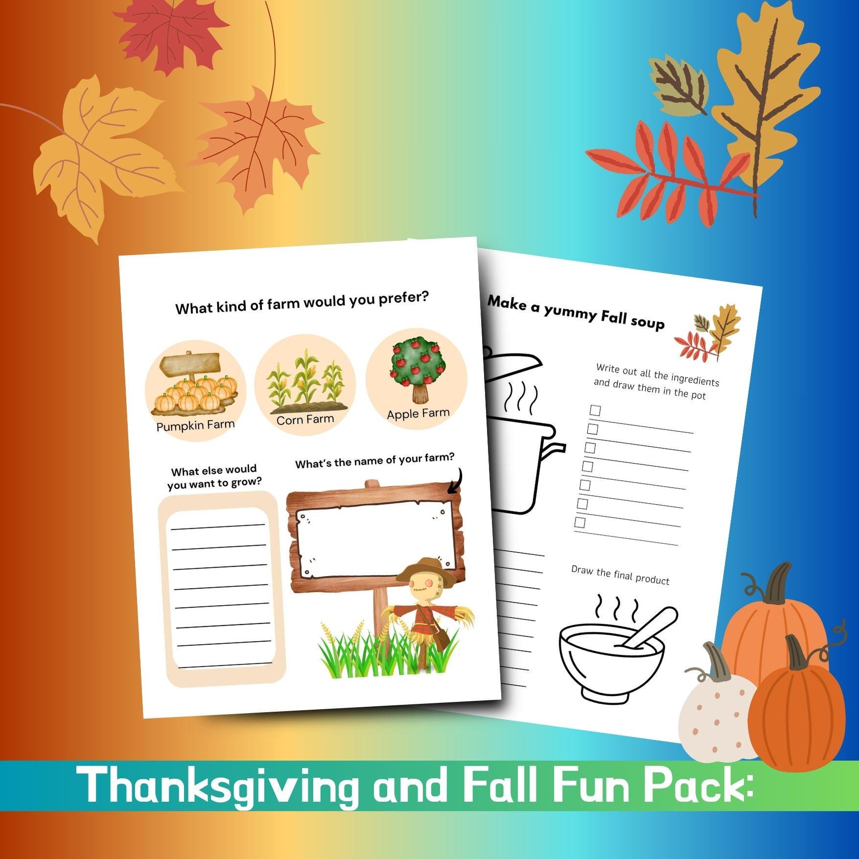 Fall Festivities & Thanksgiving Fun Engaging Activity Booklet for Kids ...