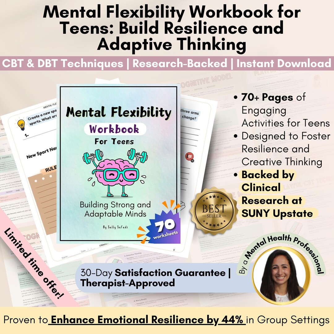 Mental Flexibility Workbook for Teens, CBT/DBT, Coping Skills (digital ...
