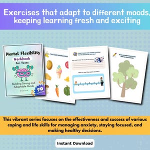 Teen Mental Health Workbook Bundle Mental Flexibility Coping Skills ...