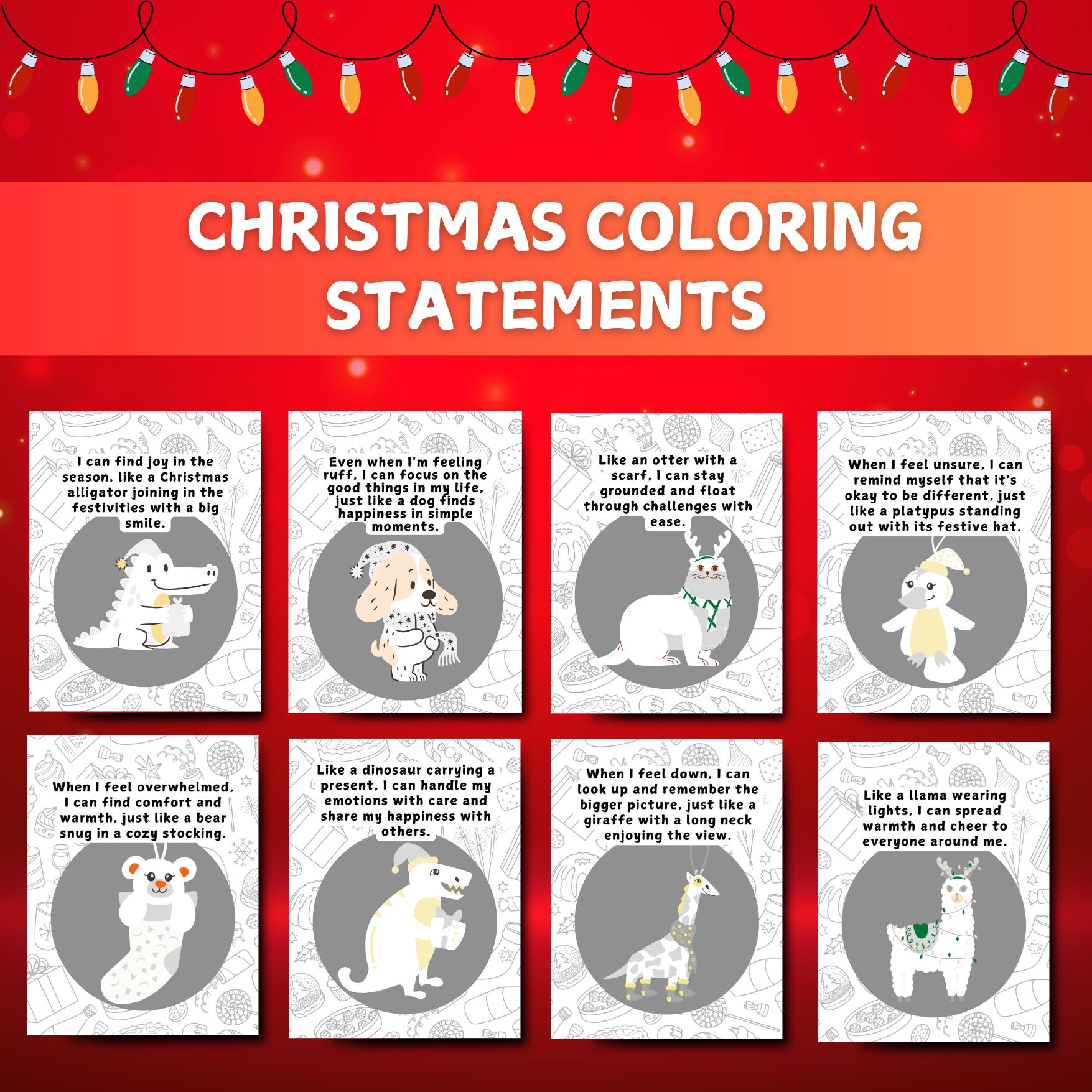 Christmas-themed DBT & CBT Therapy Coloring Sheets for Kids | for Kids ...