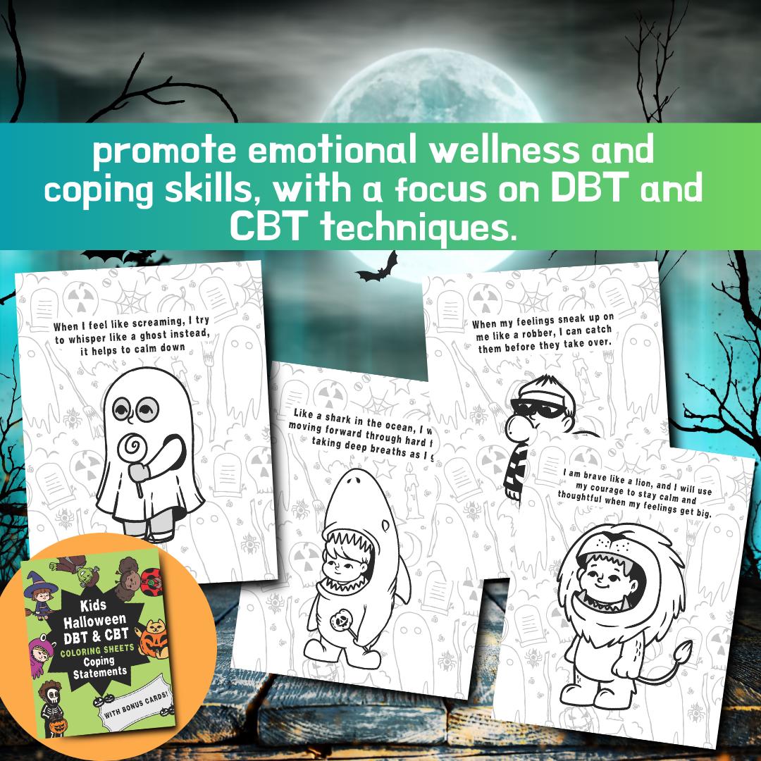Halloween Christmas DBT CBT Coloring Pages | Kids Mental Health ...
