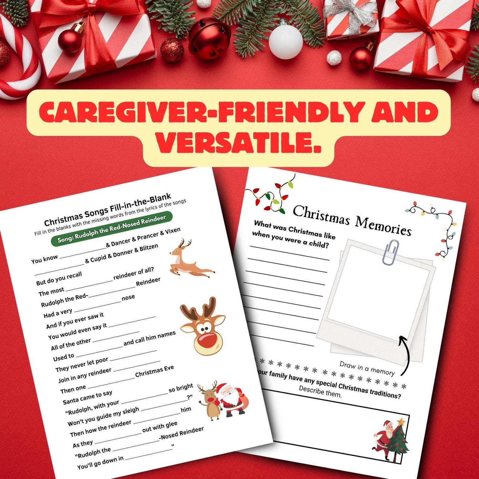 Christmas Brain Games & Holiday Enrichment Workbook for Seniors Table ...