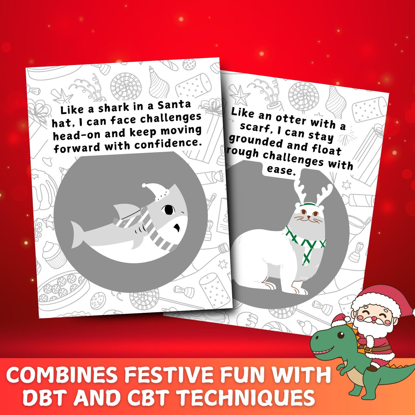 Christmas Therapy Coloring Sheets for Kids | DBT & CBT (printable) - Etsy