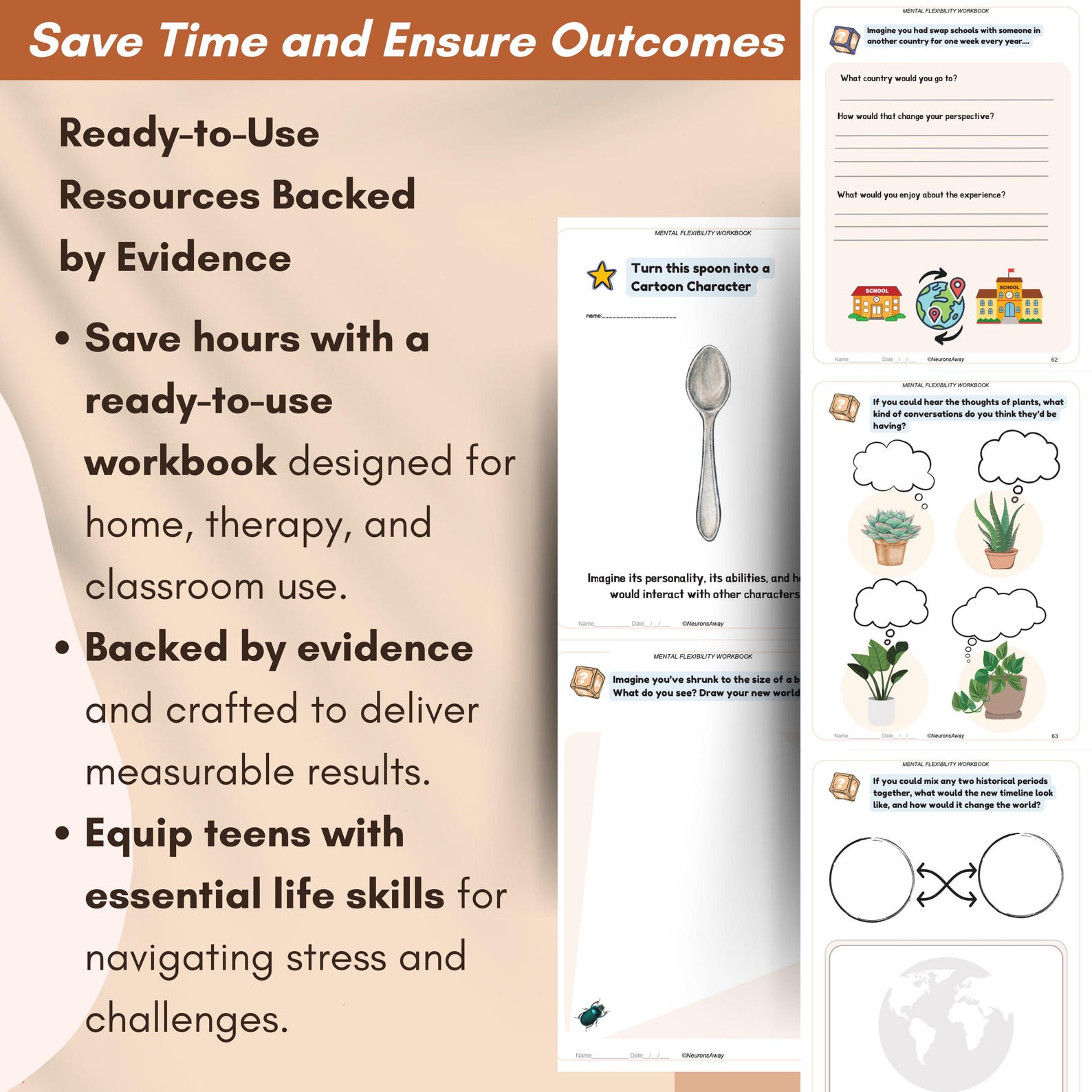 Mental Flexibility Workbook for Teens SEL, Teen Anxiety, Teen Therapy ...