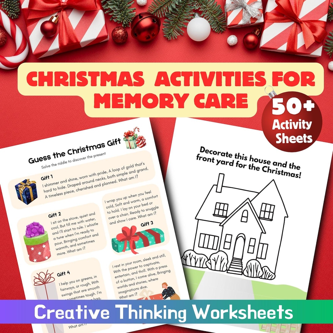 Christmas Brain Games & Holiday Enrichment Workbook for Seniors Table ...