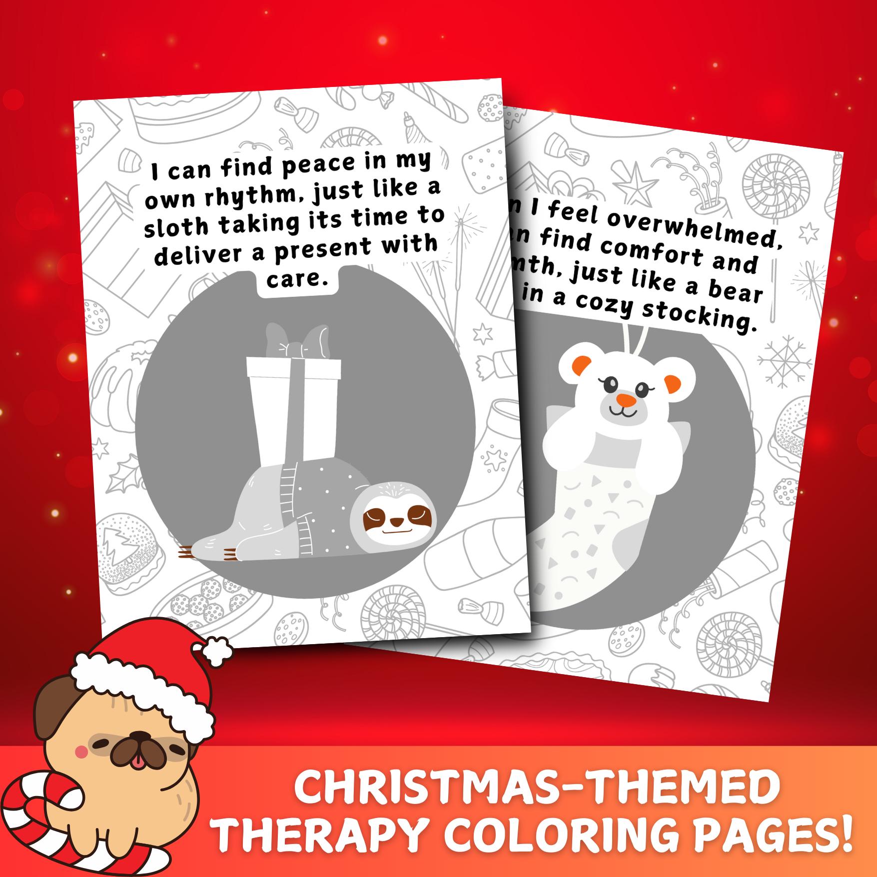 Christmas-themed DBT & CBT Therapy Coloring Sheets for Kids | for Kids ...