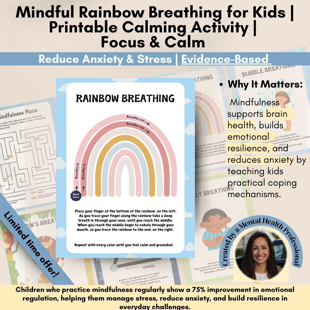 Rainbow Breathing Exercise for Kids - Calm Down Activity, Mindful ...