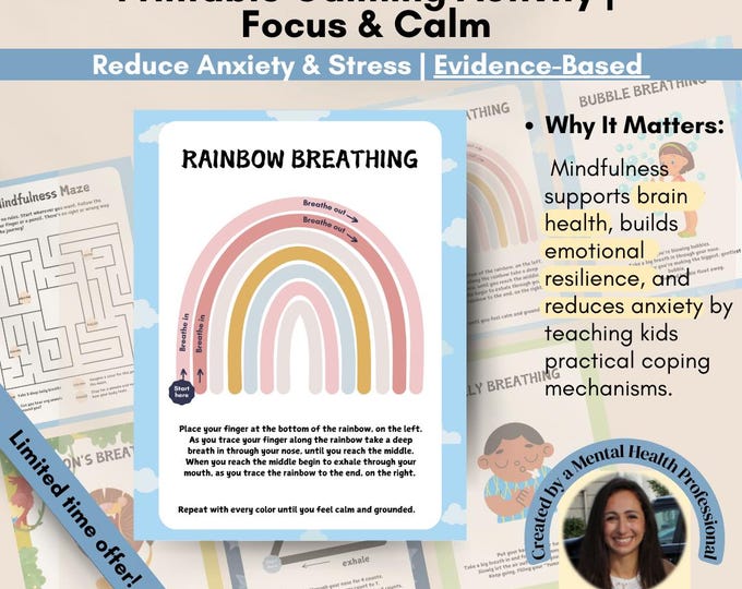 Rainbow Breathing Exercise Posters: Kids Mental Health Calming Kit (digital Download) - Etsy Canada