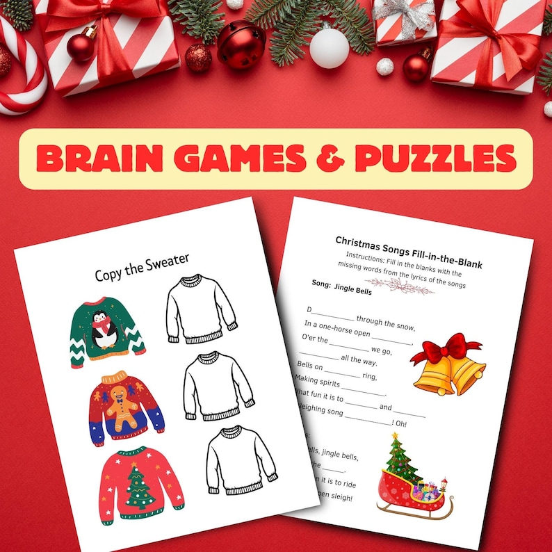 Christmas Brain Games & Holiday Enrichment Workbook for Seniors Table ...