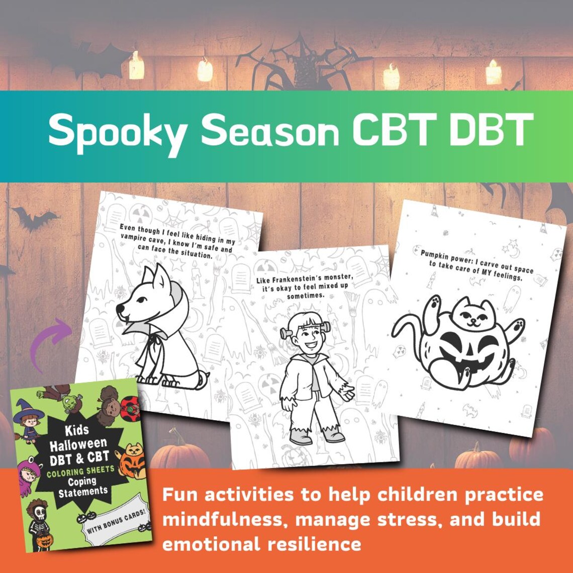 Halloween Christmas DBT CBT Coloring Pages | Kids Mental Health ...