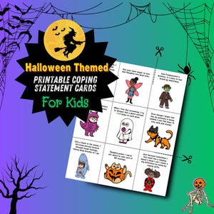 DBT & CBT Based Coping Flashcards Halloween Therapy Statements 2nd 3rd ...
