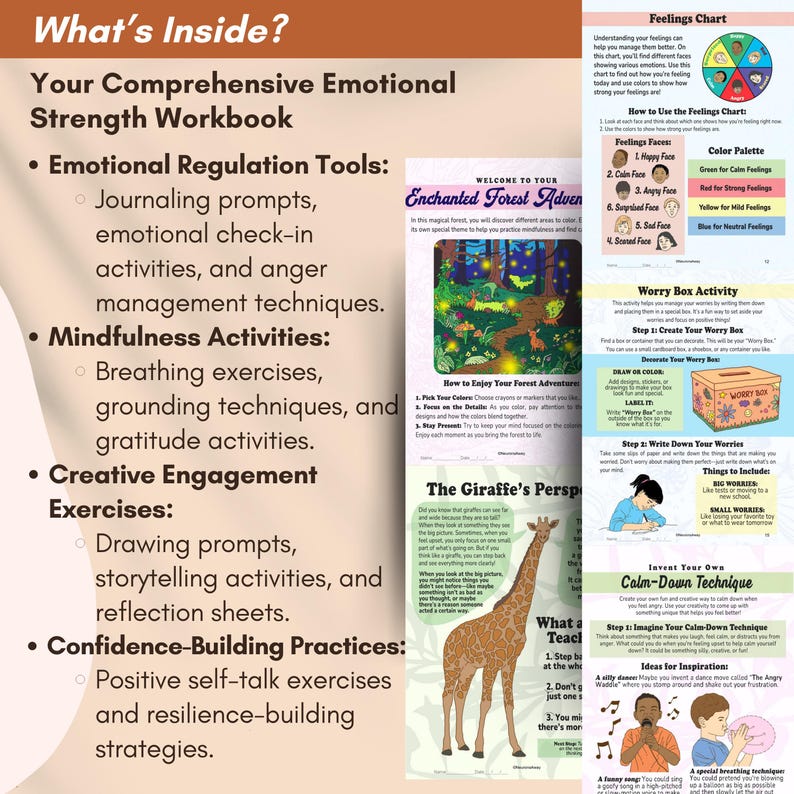 Coping Skills Workbook: Emotional Regulation, DBT, Mindfulness (ages 8 ...