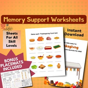 Thanksgiving Dementia Worksheets for Senior Adult Fall Activities ...