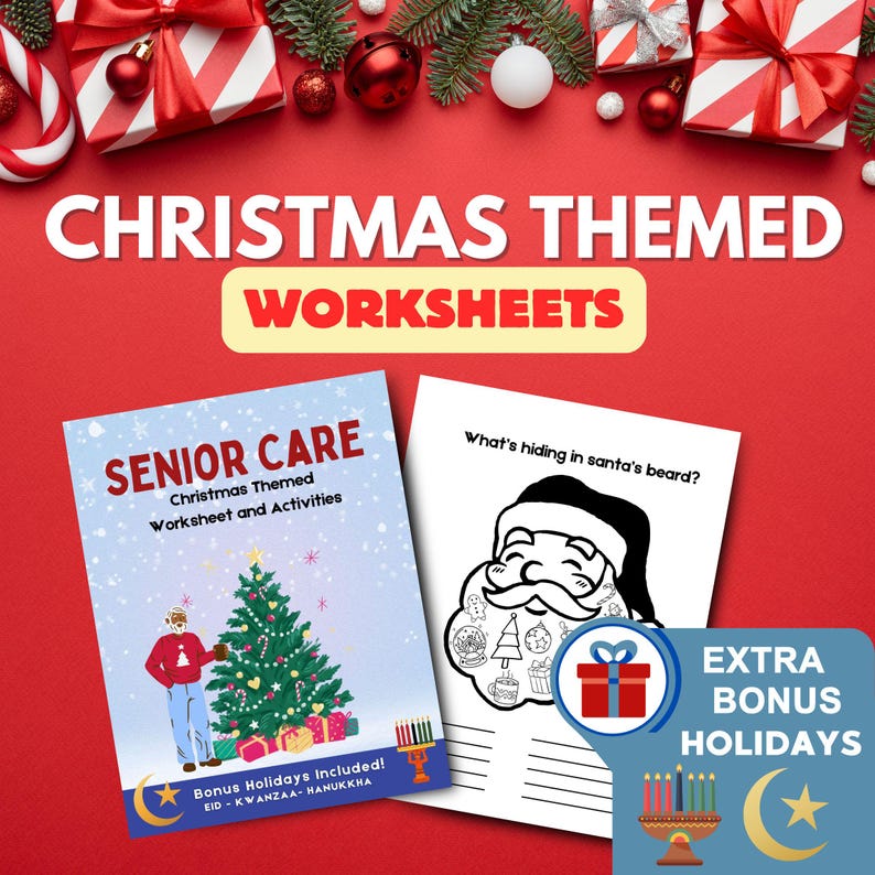 Christmas Brain Games & Holiday Enrichment Workbook for Seniors Table ...