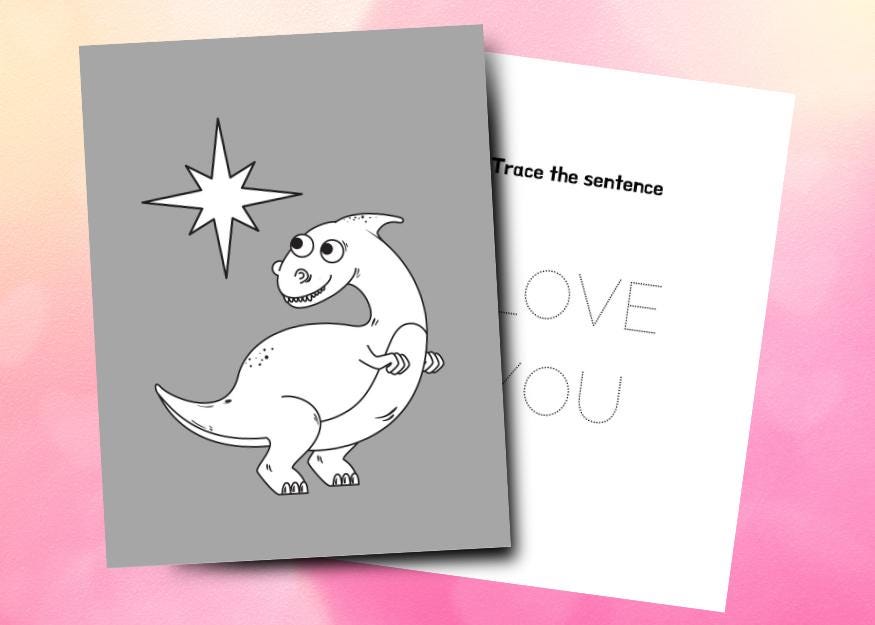 Rawr Means I Love YOU Toddler Coloring Pages Tracing Hearts and ...