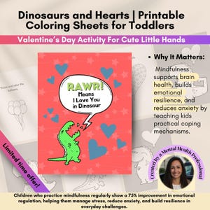 Rawr Means I Love YOU Toddler Coloring Pages Tracing Hearts and ...