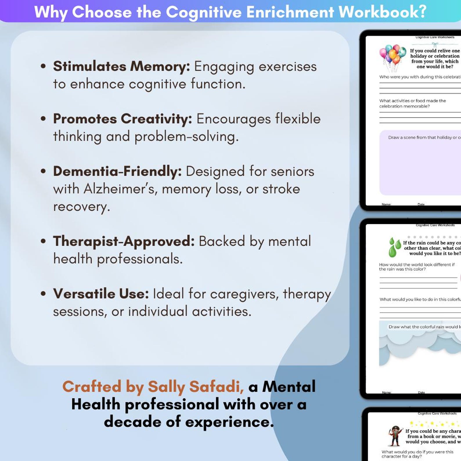 Senior Cognitive Worksheets – Brain Games, Memory Care (digital ...