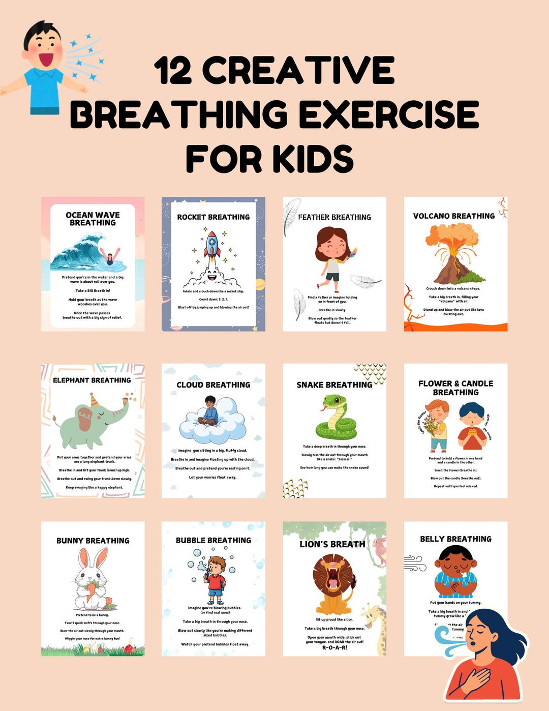 12 Creative Breathing Exercise for Kids That Include Movement and ...