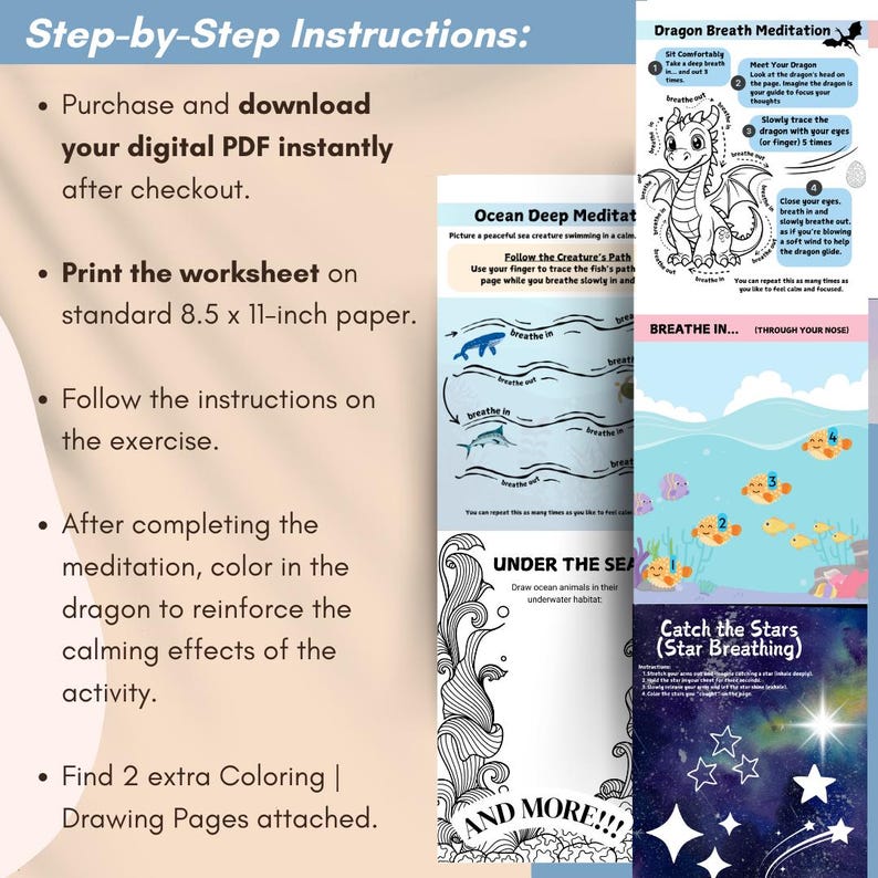 Fish Breathing Activity for Kids | Printable Mindfulness Tool (PDF) - Etsy