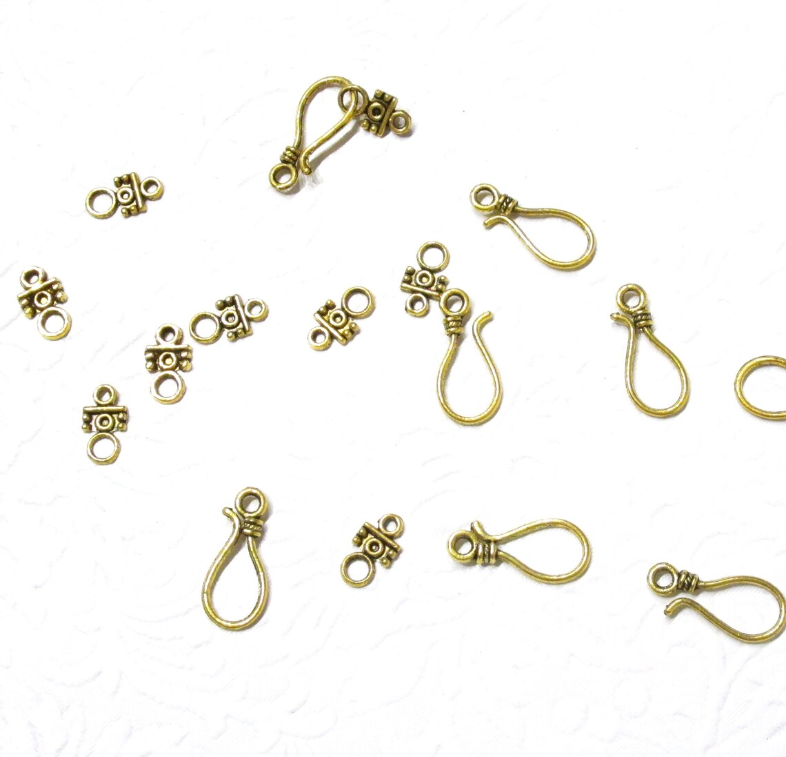 20 Sets S Hook Clasps Antiqued Gold Hook and Loop Clasps Easy - Etsy