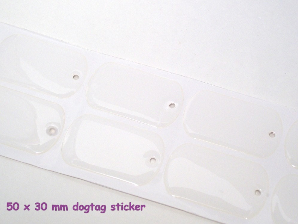 50 Dog Tag Seals, Standard Military Size 30x50mm Dog Tag Clear Epoxy ...