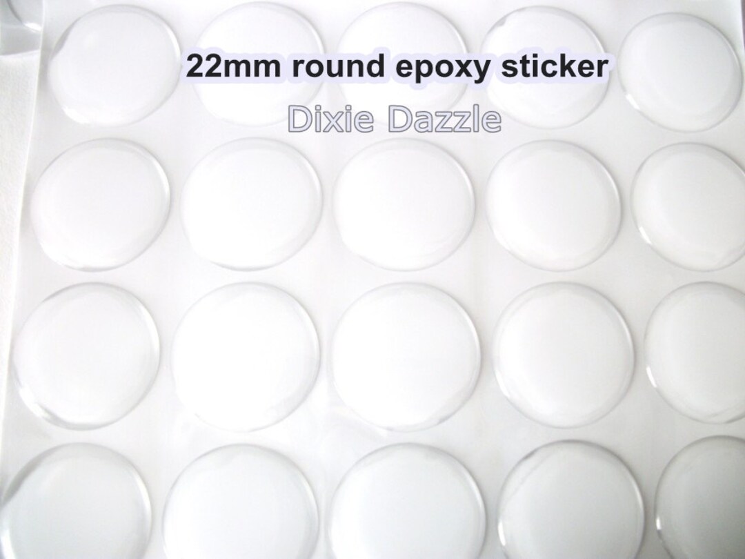 50 Circle 22mm Epoxy Dot, Round Sticker, Small Cabochons Clear Stickers ...