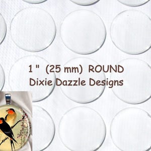 100 25mm, Round Circle Clear Epoxy Resin Stickers for Photo Jewelry ...