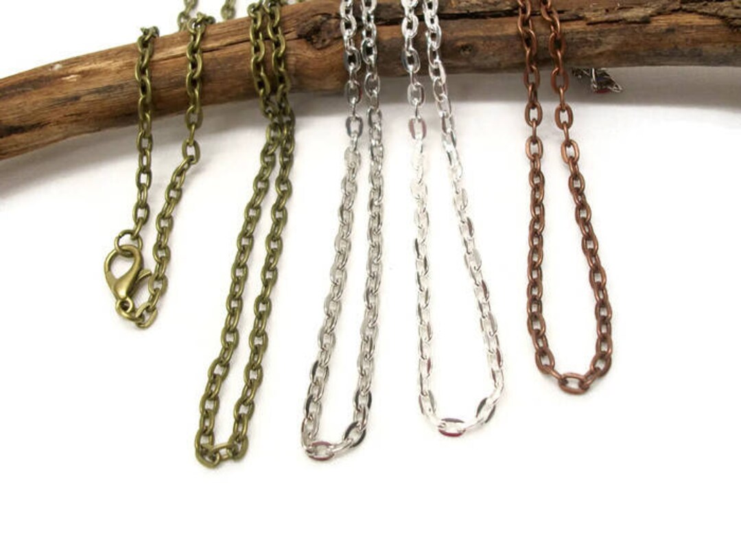 10 Pcs 30 Inch Chain Necklace With Clasp, Vintage Style Chain, Antiqued ...